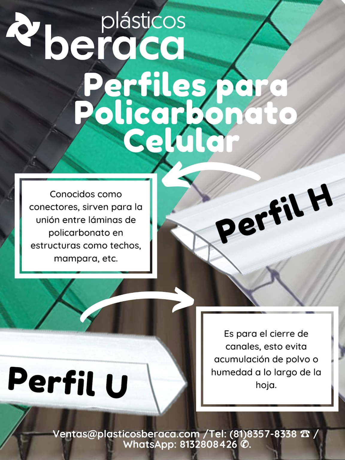 Policarbonato celular y perfiles: los mejores tonos - Plásticos Beraca